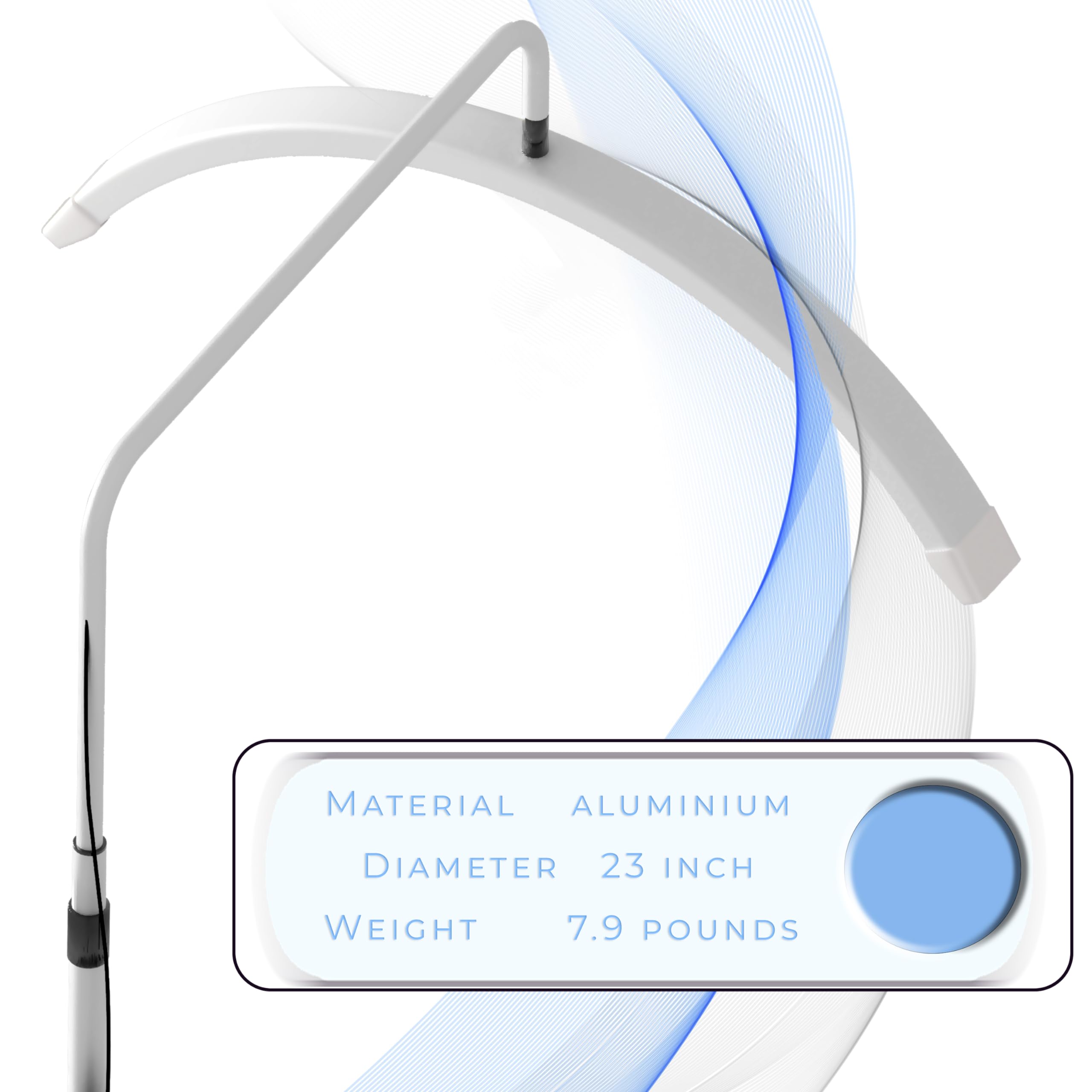 toyshi Half Moon Lamp for Lash Extension, Lighting for Beauty, Skincare, Lashes, Eyebrows, Filming Content Creation, Eyelash LED Floor Light White