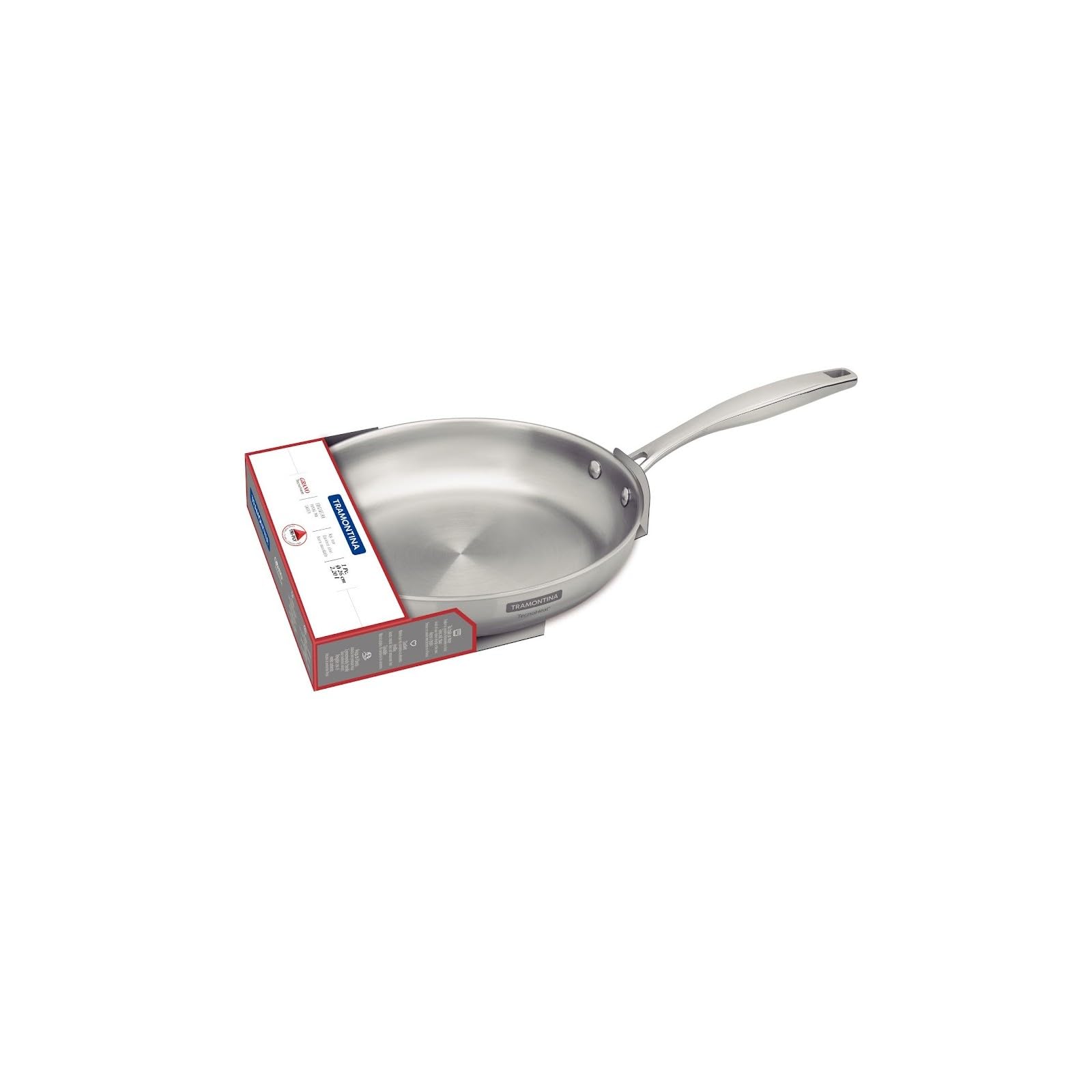 Tramontina Grano Frying Pan Stainless Steel for Induction, Electric, Gas and Ceramic Glass Hobs, Cookware, Kitchen, 26 cm, 2.2 litres, 62155260