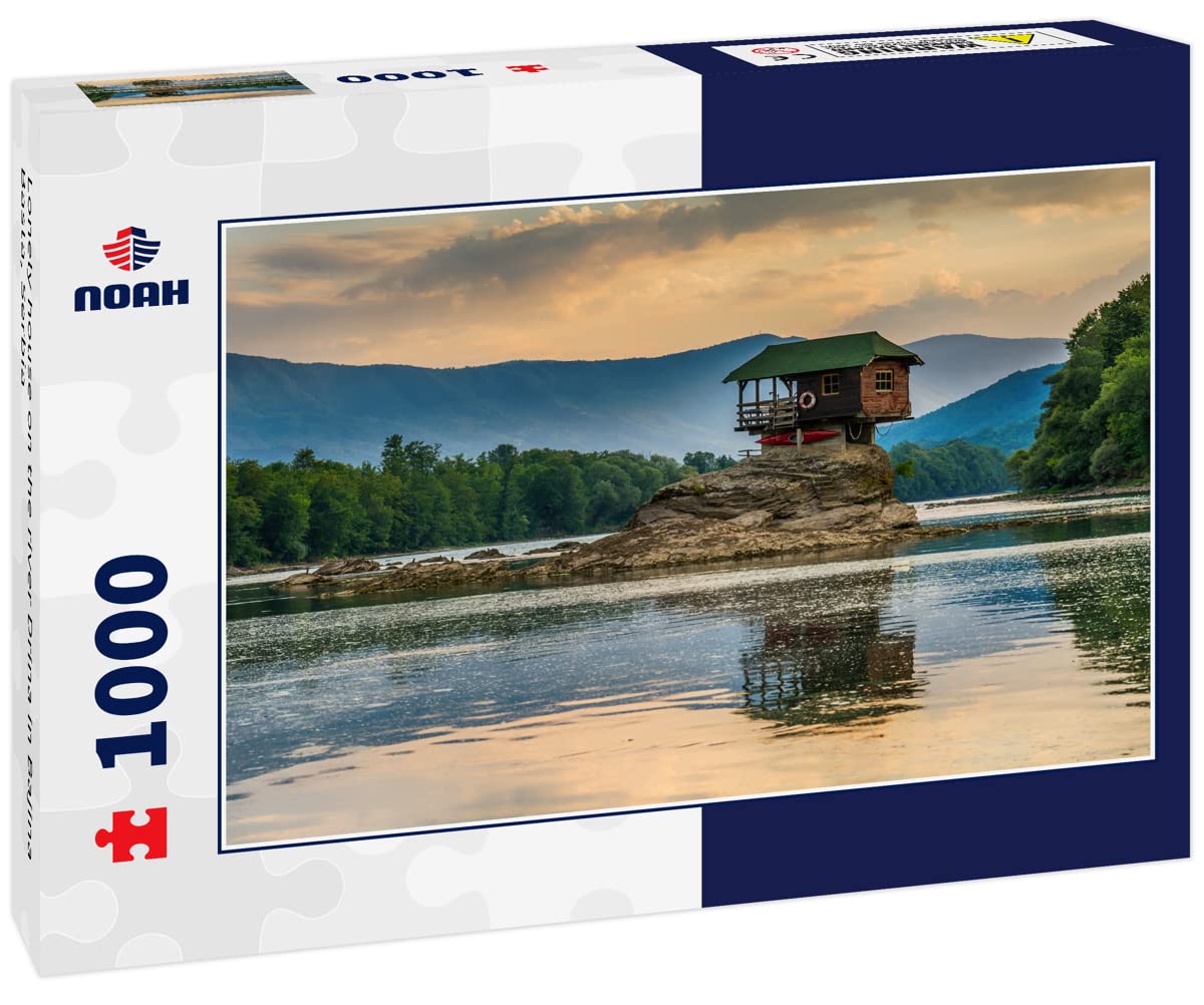 Noah Jigsaw Puzzle Lonely House on The River Drina in Bajina Basta, Serbia 1000 Pieces