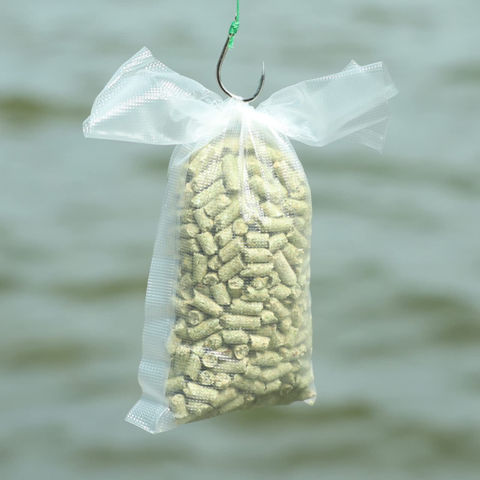 WEBEEDY 100Pcs Fishing Bags Quick Water Soluble Baits Bags for Solid Baits Carp Fishing Equipment Tackle Throwing Tool (12x16cm/4.7x6.3 Inchh)