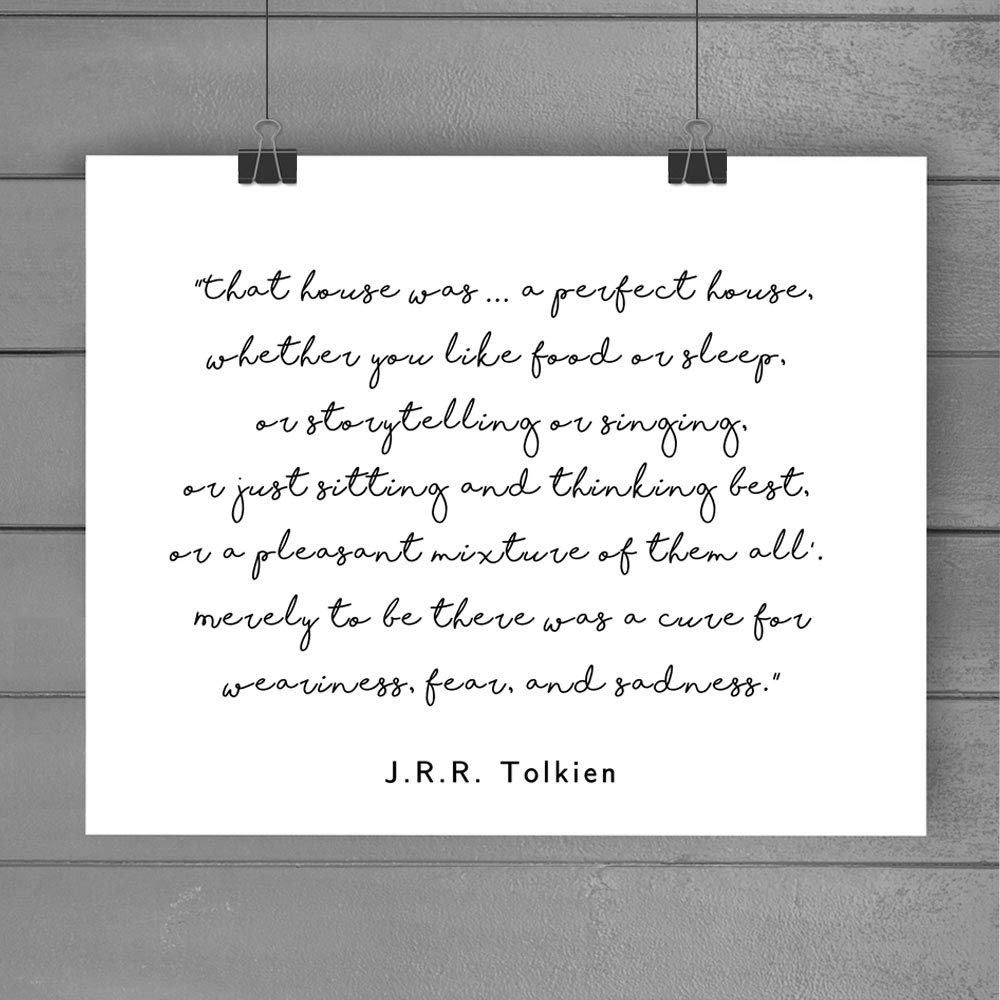 ZLKAPT That House Was a Perfect House Sign J.R.R Tolkien Quoets Art Print Distressed Sign Farmhouse Sign 8 x 10 Inches Unframed
