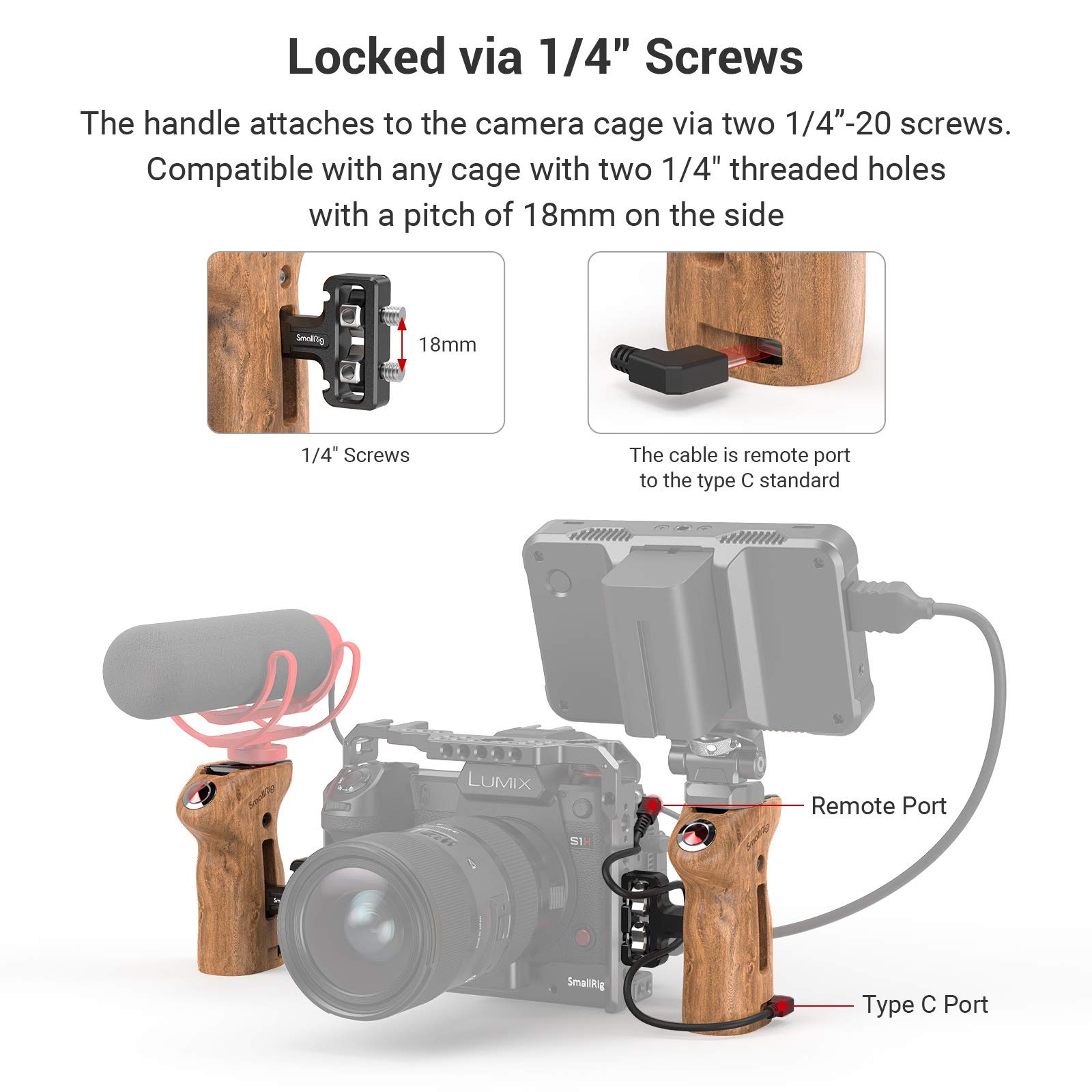 SmallRig Side Handle with Remote Trigger for Panasonic and for Fujifilm Mirrorless Cameras 2934