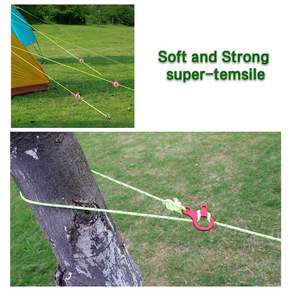 Pasking Reflective Nylon Cord - 50ft 2.5mm Tent Guyline Rope for Camping Tent Tarps Outdoor Camp Fishing Clothesline and Packaging Hanging