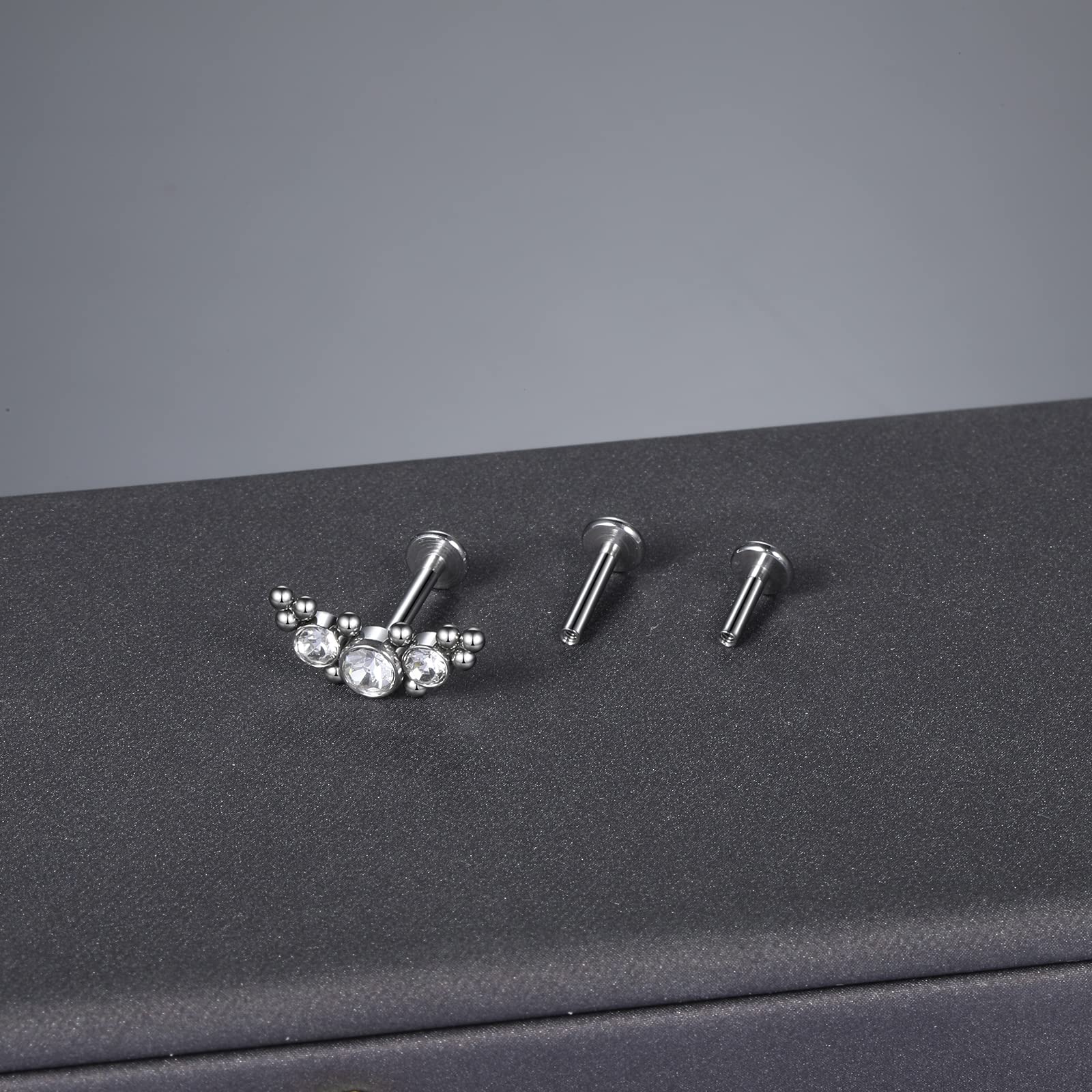 Xpircn 16G Labret Studs Stainless Steel Lip Monroe Labret Rings Forward Helix Tragus Cartilage Earrings Ear Lobe Stud Piercing Jewelry 6mm 8mm 10mm (Style F - Top 13mm)