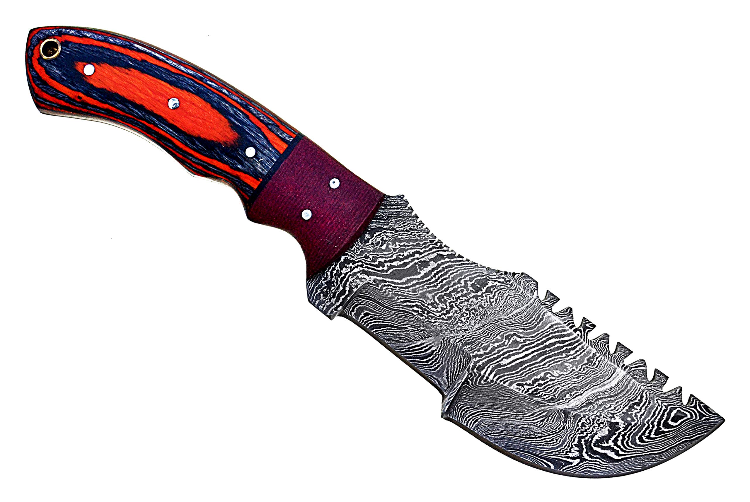 Smart & Sharp Custom Handmade Damascus Steel Hunting Knife/Tracker Knife SS-17332 (Black and Orange)