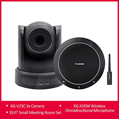 XUNGU HD Video and Audio Conferencing System All-in-One 3X Optical Zoom USB Conference Camera with Speakerphone 1080p Camera and Speakerphone for Conference Rooms