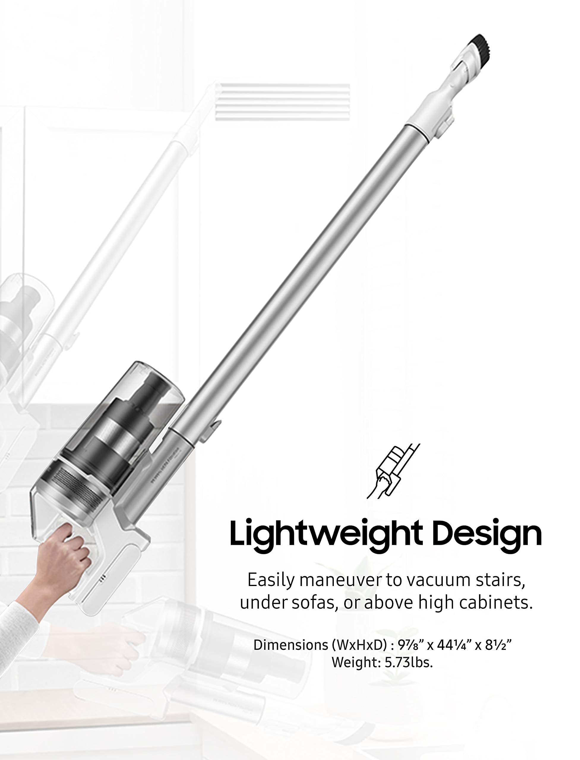 Samsung Jet 70 Pet Stick Lightweight Cleaner with Removable Long Lasting Battery and 150 Air Watt Suction Power Cordless Vacuum with Mini Motorized Tool (VS15T7032R4), Violet (Renewed)