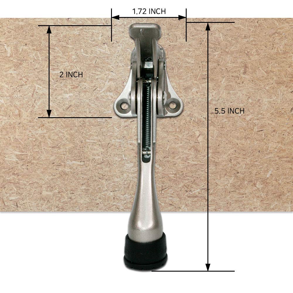 One Touch Kickdown Red Door Stopper, Door Holder, Heavy Duty Door Stops, Bottom of Door, Height-Adjustable Rubber Tips by HASHI (Orange 4 inch x 2pack)