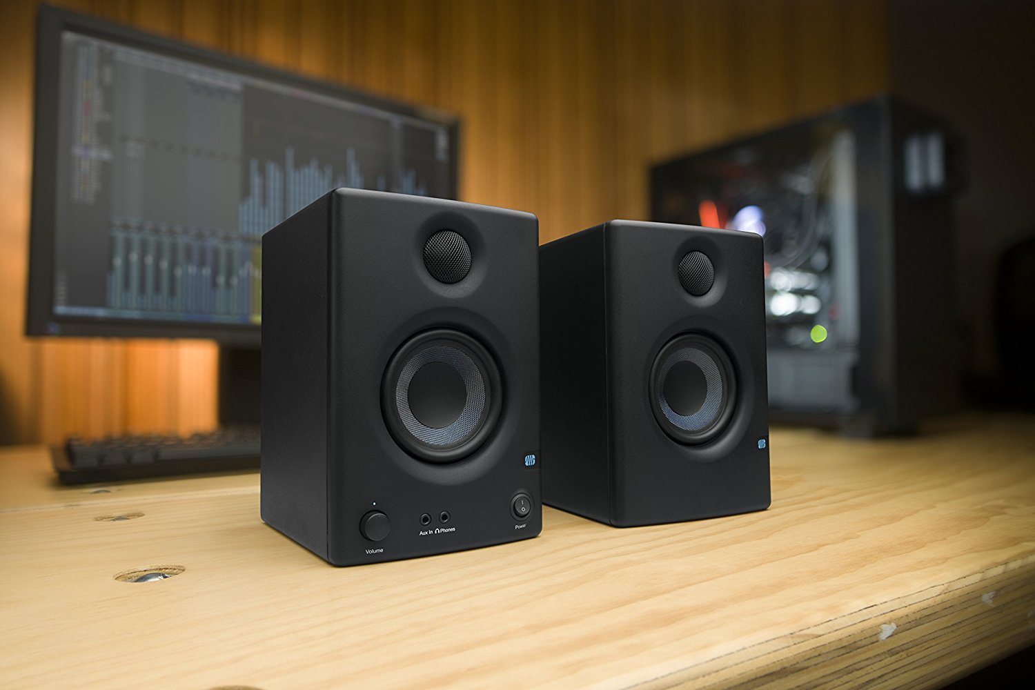 Presonus AudioBox 96 Audio Interface (May Vary Blue or Black) Complete Studio Bundle with Studio One Artist Software Pack w/Eris 3.5 Pair Studio Monitors, Condenser Microphone, 1/4β Instrument Cables