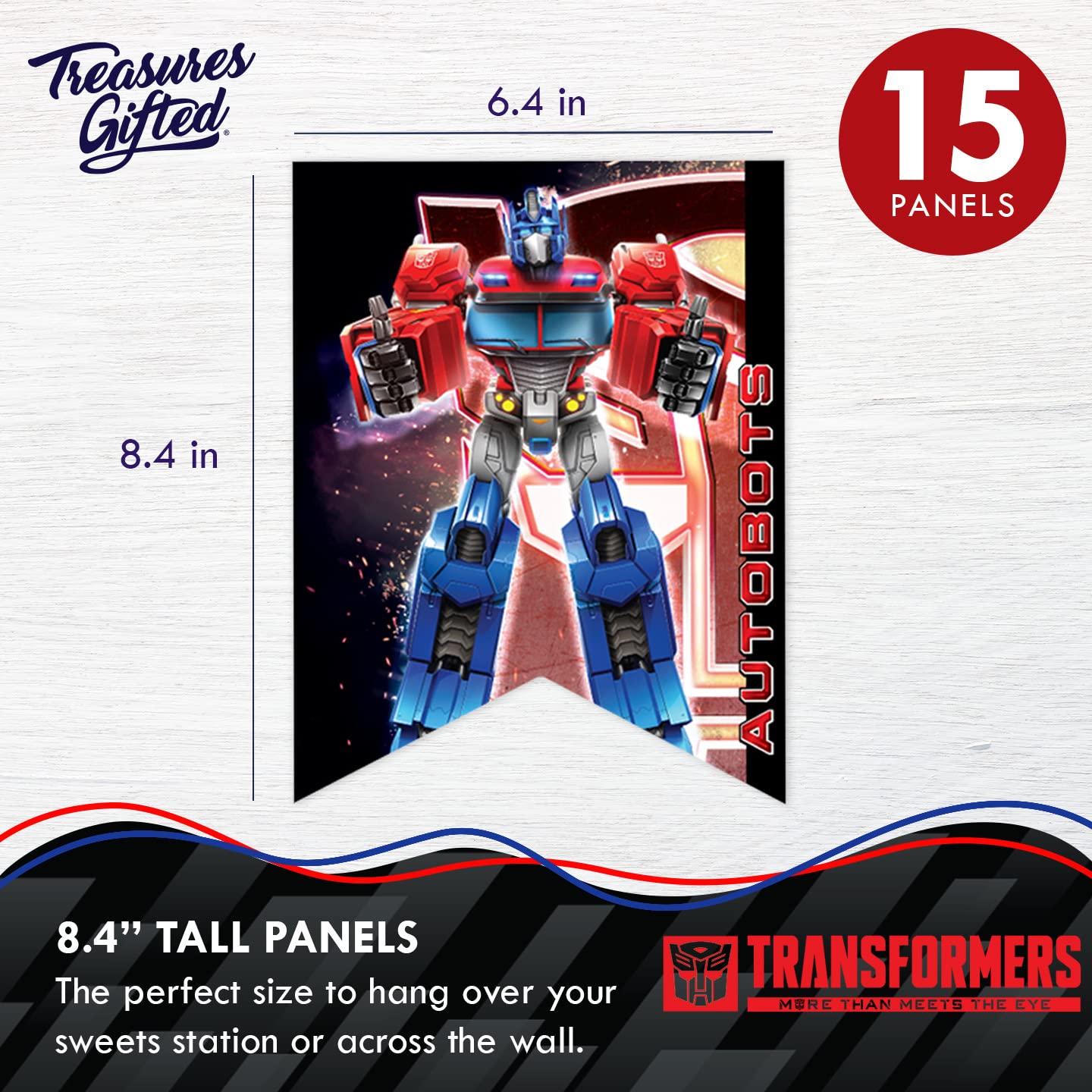 Treasures Gifted Officially Licensed Transformers Birthday Banner - Transformers Party Supplies - Transformers Happy Birthday Banner - Transformers Birthday Party Supplies - Transformers Banner