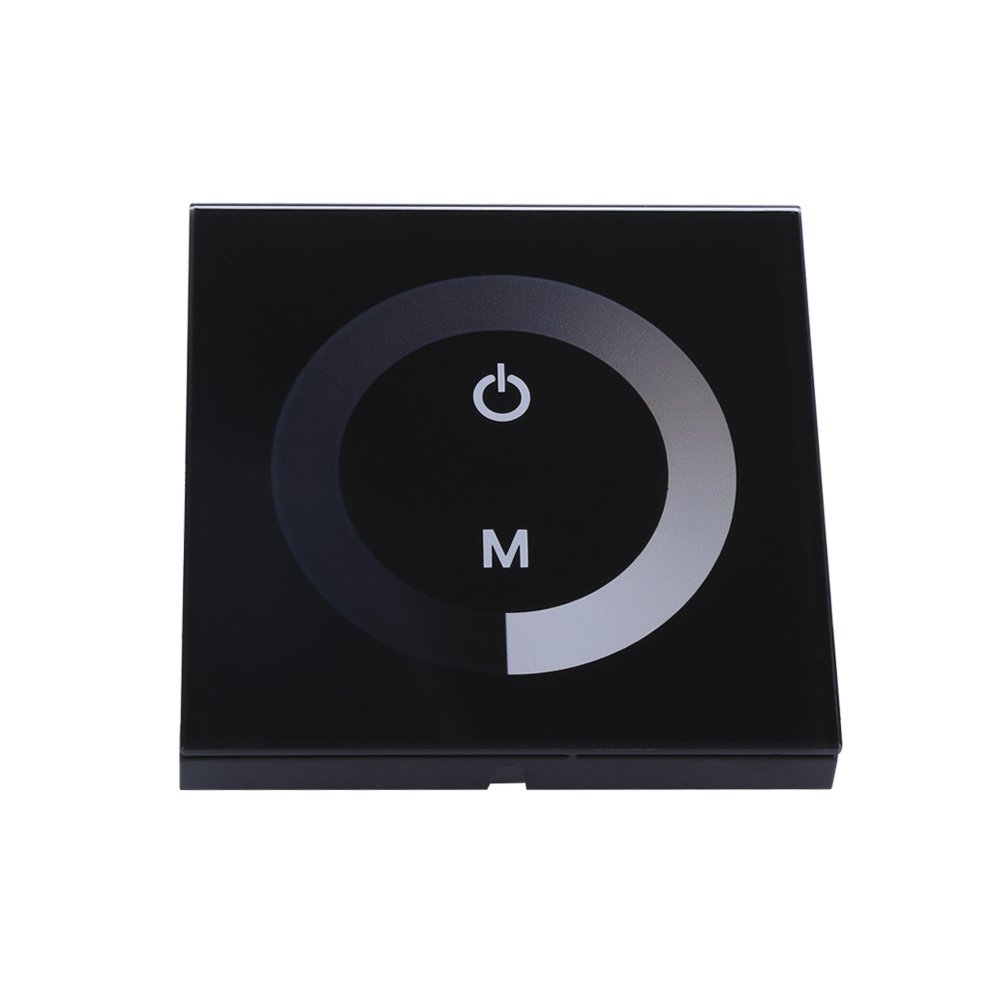 Single Color Touch Panel Dimmer Wall Switch Controller LED Light Strip DC 12V-24V White (Black)