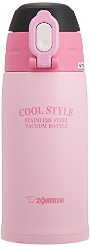 Zojirushi SD-JK06-BP Water Bottle, Direct Drinking, Stainless Steel Cool Bottle, 1.2 fl oz (0.6 L), Pink Black