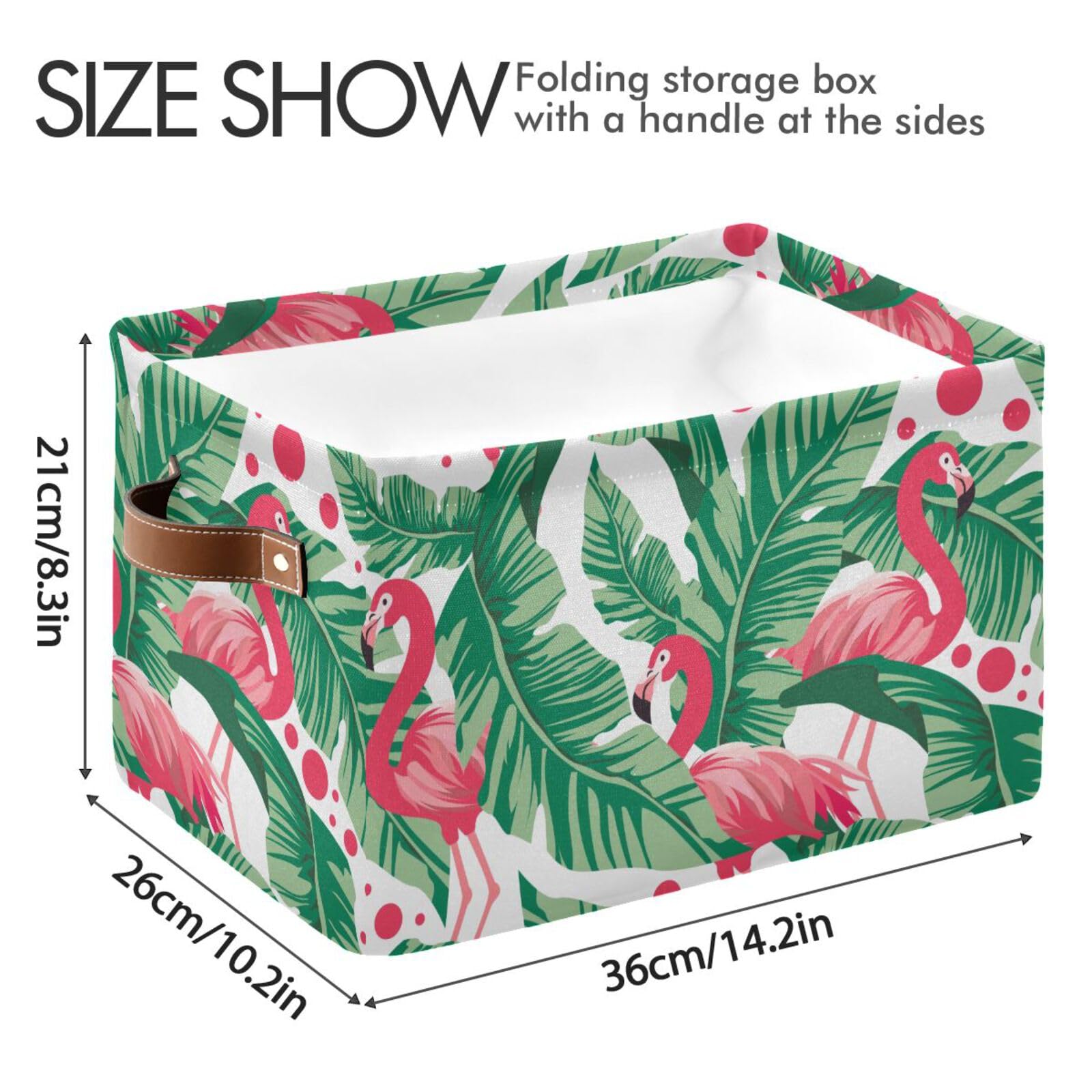 SDMKA Fabric Storage Baskets Pink Flamingo Foldable Baskets Large Storage Bins for Organizing Shelves Closet Home, Decorate Your Rooms