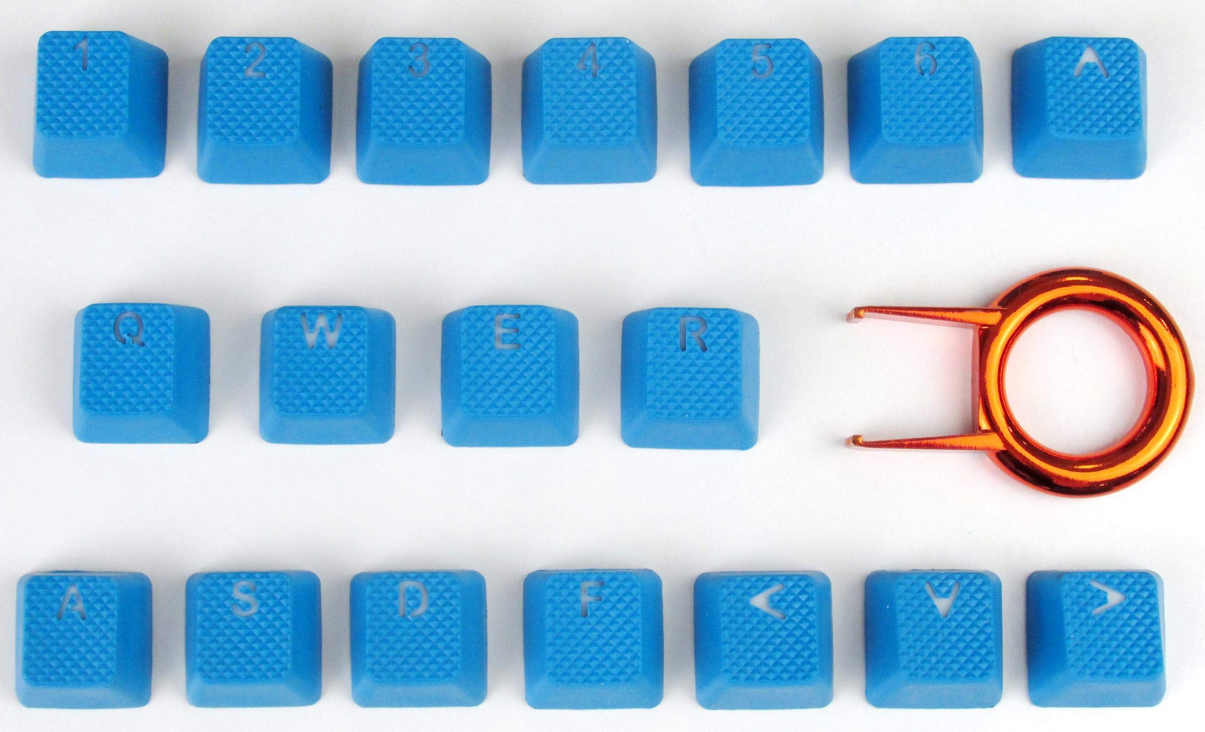 Rubber Gaming Backlit Keycaps Set - for Cherry MX Mechanical Keyboards Compatible OEM Include Key Puller (Sky Blue)