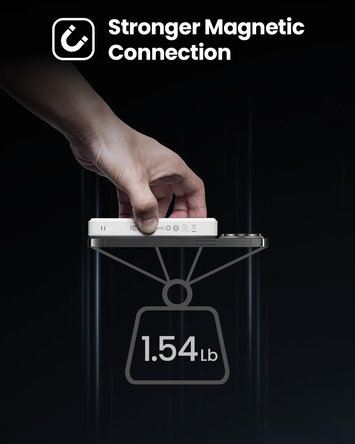 sharge ICEMAG Magnetic Power Bank, World's First 10000mAh Battery Pack with Active Cooling for MagSafe, Transparent Portable Charger with 20W USB-C Input/Output for iPhone15/15 Pro/15 Pro Max/ 14/13
