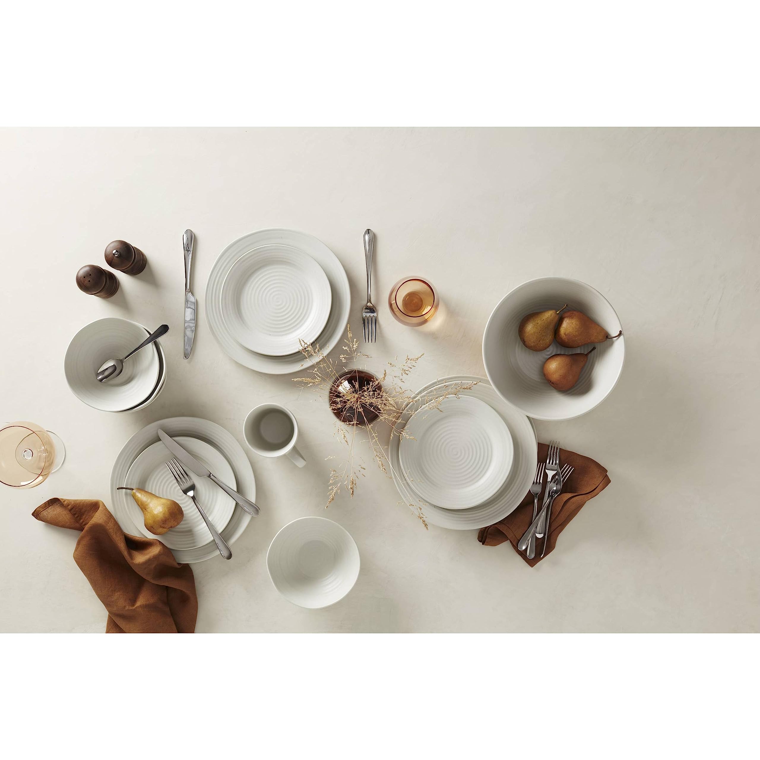 Oneida 895944 Ridge White Mugs, Set Of 4