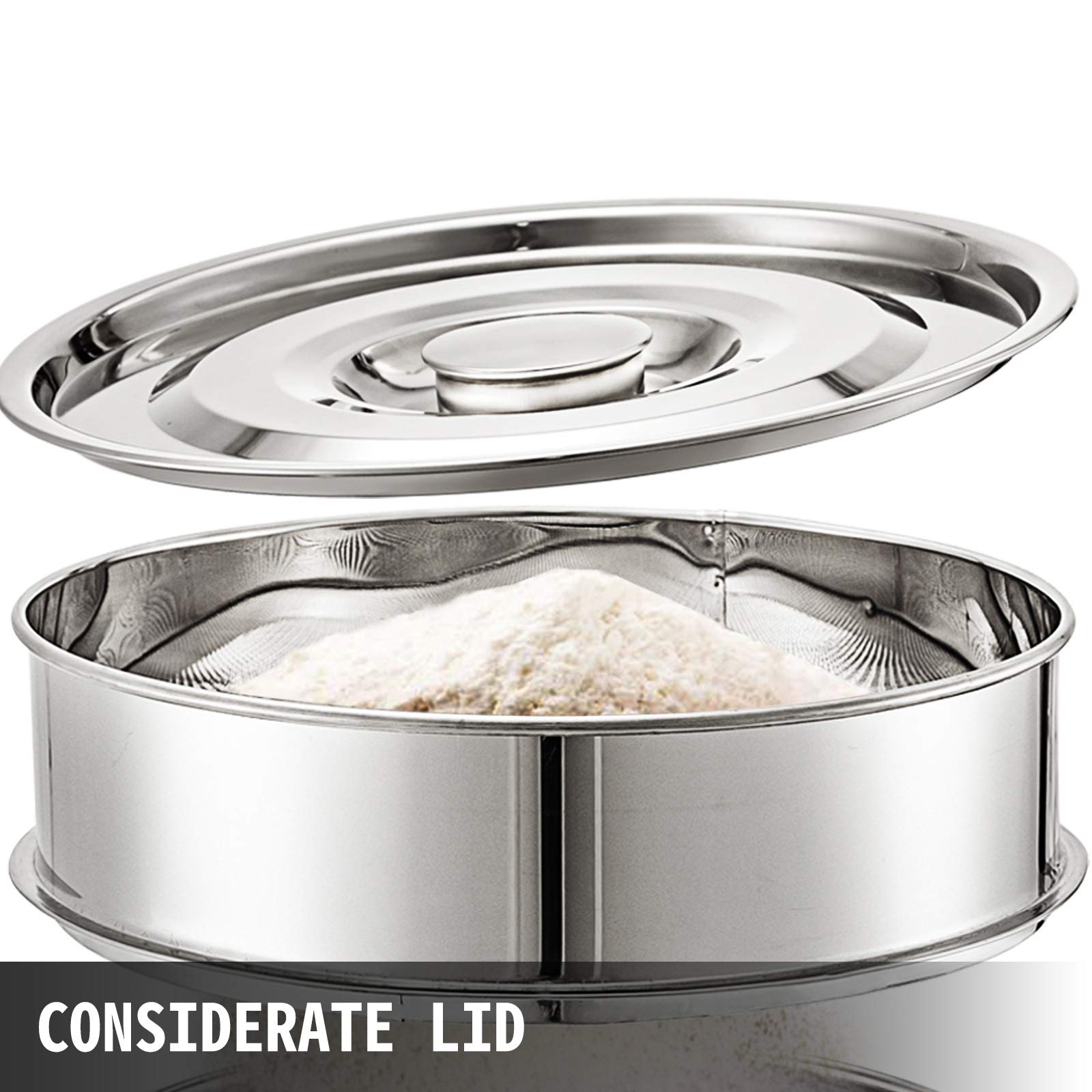VBENLEM Automatic Sieve Shaker Included 12 Mesh + 80 Mesh Flour Sifter Electric Vibrating Sieve Machine 110V 50W Sifter Shaker Machine 1150 r/min for Rice & Herbal Powder Particles