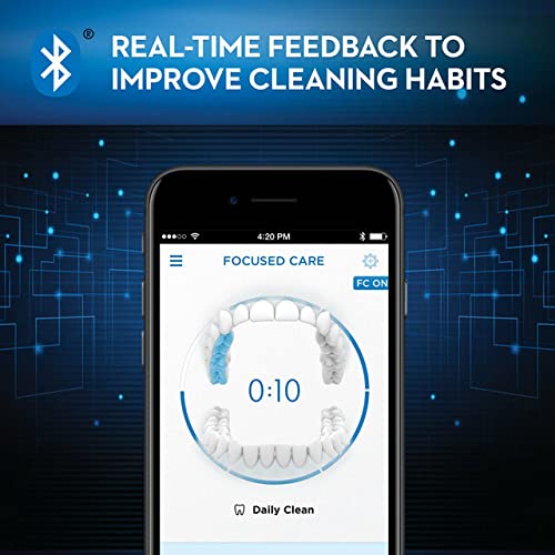 Oral-B Genius 8000 Rechargeable Electric Toothbrush, Long-Lasting Battery, 6 Brushing Modes, Visible Pressure Sensor, ADA Accepted, Travel Case Charges Brush and Smartphone, Bluetooth Connectivity
