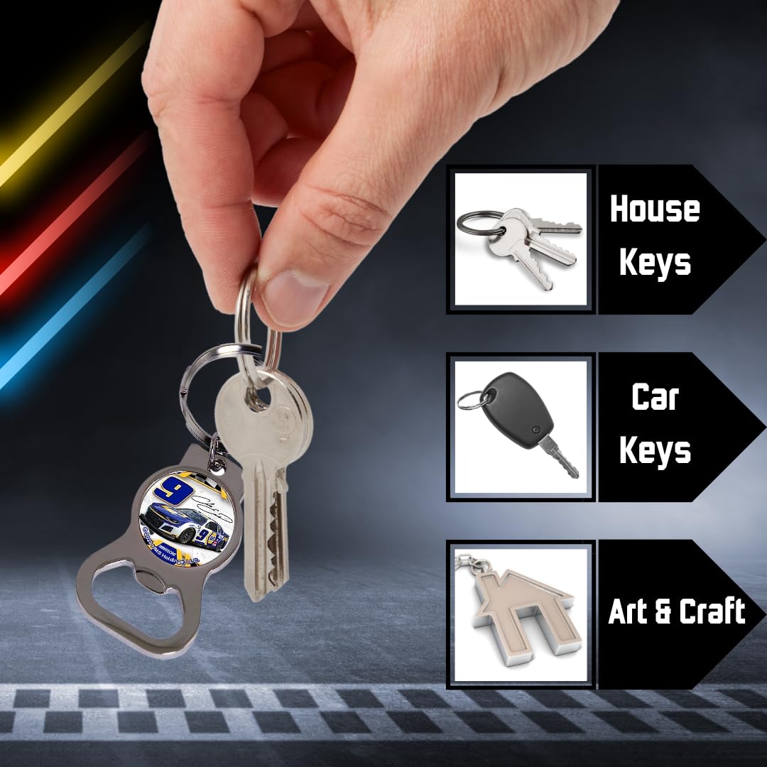 Rico Industries NASCAR Auto Racing Chase Elliott #9 NAPA 2023 Metal Keychain - Beverage Bottle Opener With Key Ring - Pocket Size