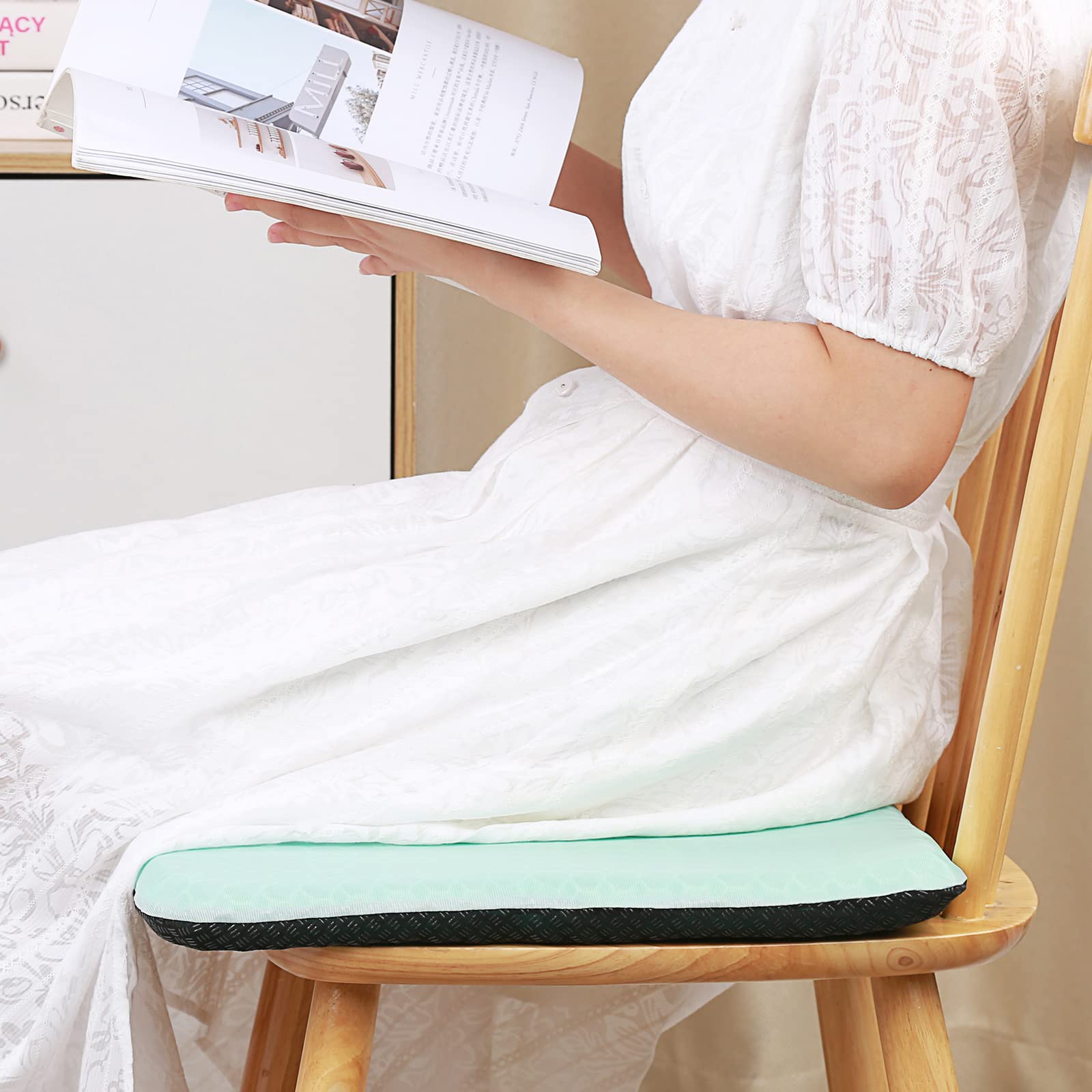 SIXAQUAE Fourth Generation Plus Gel Egg Seat Cushion for Wheelchair Long Sitting,Double-layer layer chair cushions for Office Chair and truck drivers.Back, Sciatica, Hip, Tailbone Pain Relief Cushion.