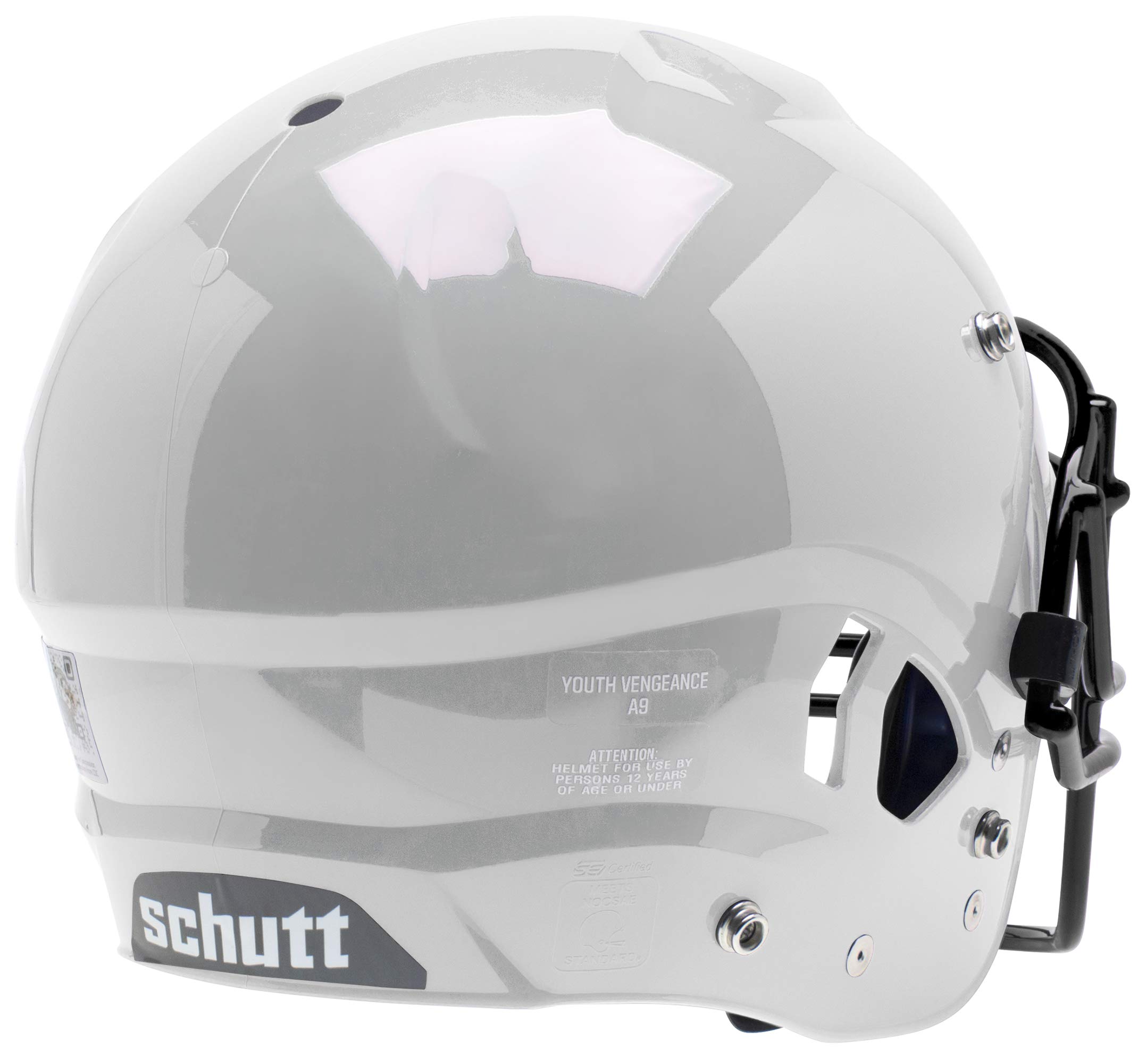 Schutt Sports Vengeance A9 Youth Football Helmet (Facemask NOT Included), White, S/M