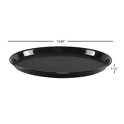 Zopnny 6-Pack Plastic Round Serving Trays, Breakfast Food Serving Trays Set