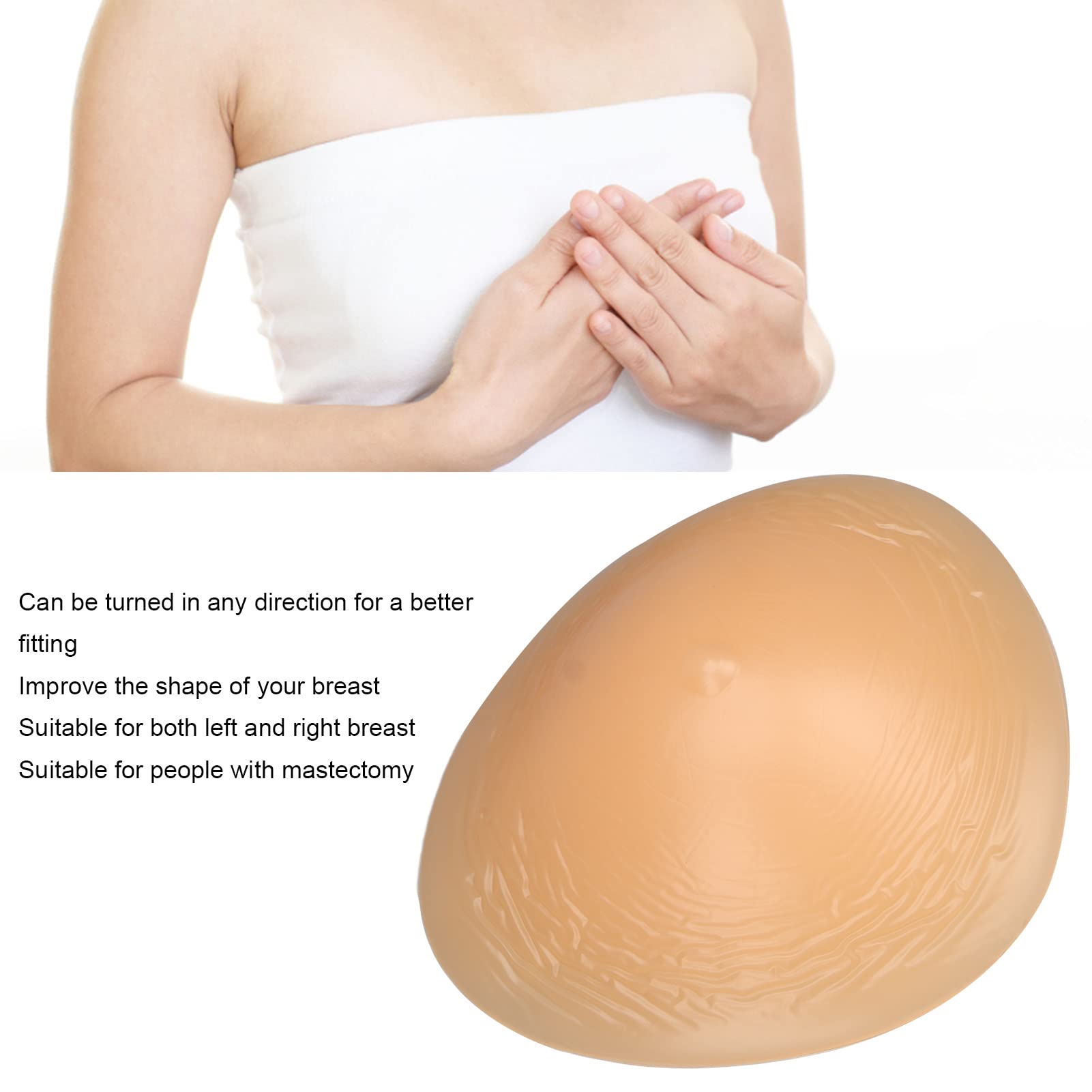 Prosthetic Breast,Mastectomy Bra Inserts Bra Pad Inserts Soft Silicone Triangular Shaped Concave Bottom Prosthetic Breast for Post Mastectomy (Model 2)