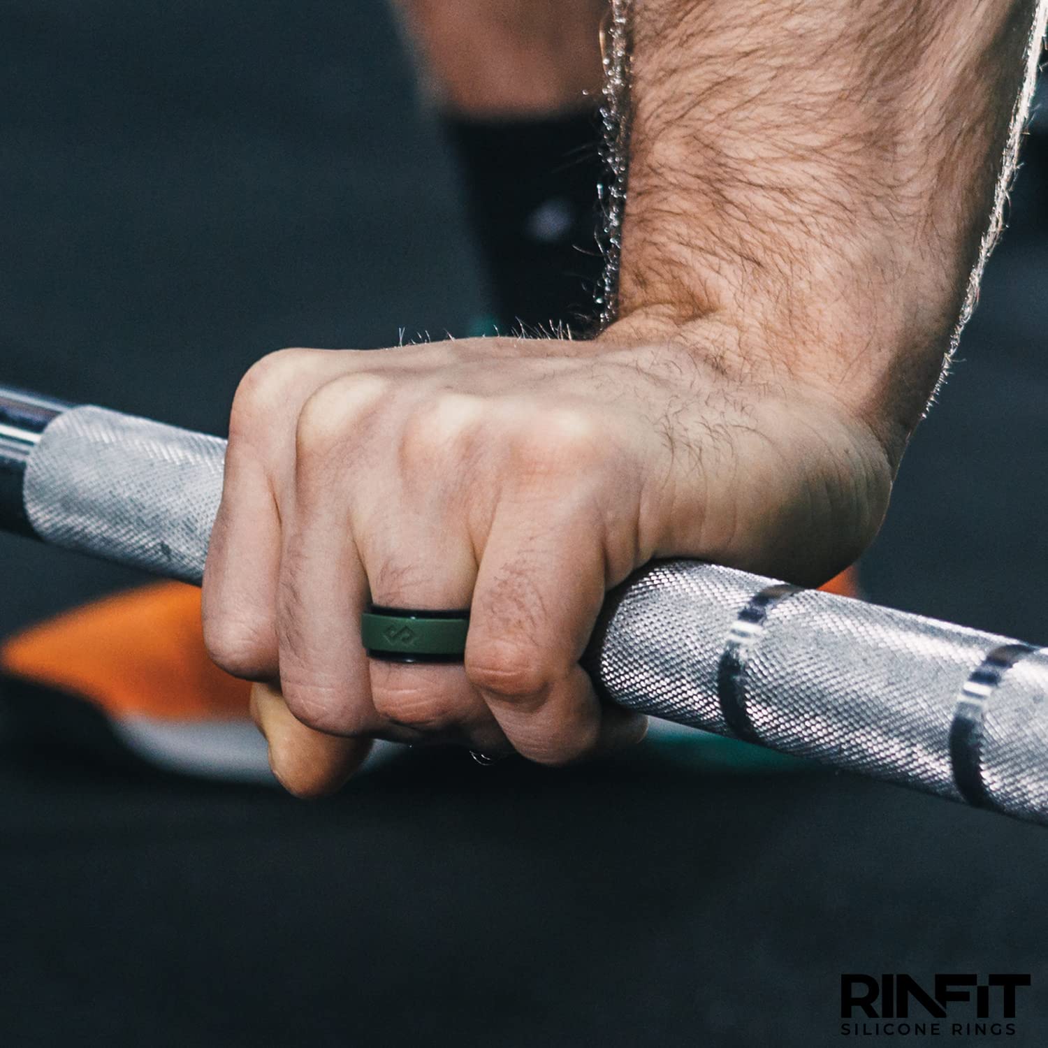Rinfit Silicone Rings for Men - Mens Silicone Wedding Bands - Infinity Ring with 2 Layers - Rubber Wedding Ring - Patented Design - White & Black, Size 7