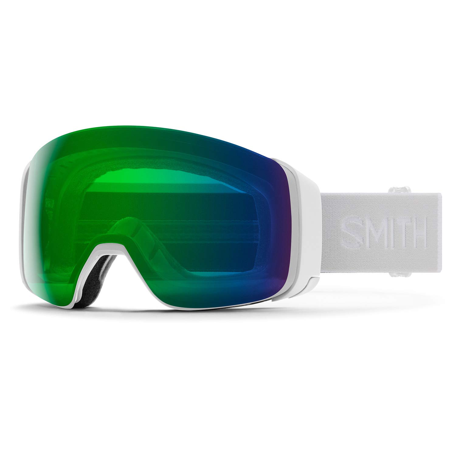 SMITH Optics 4D MAG Unisex Snow Winter Goggle - White Vapor, ChromaPop Everyday Green Mirror