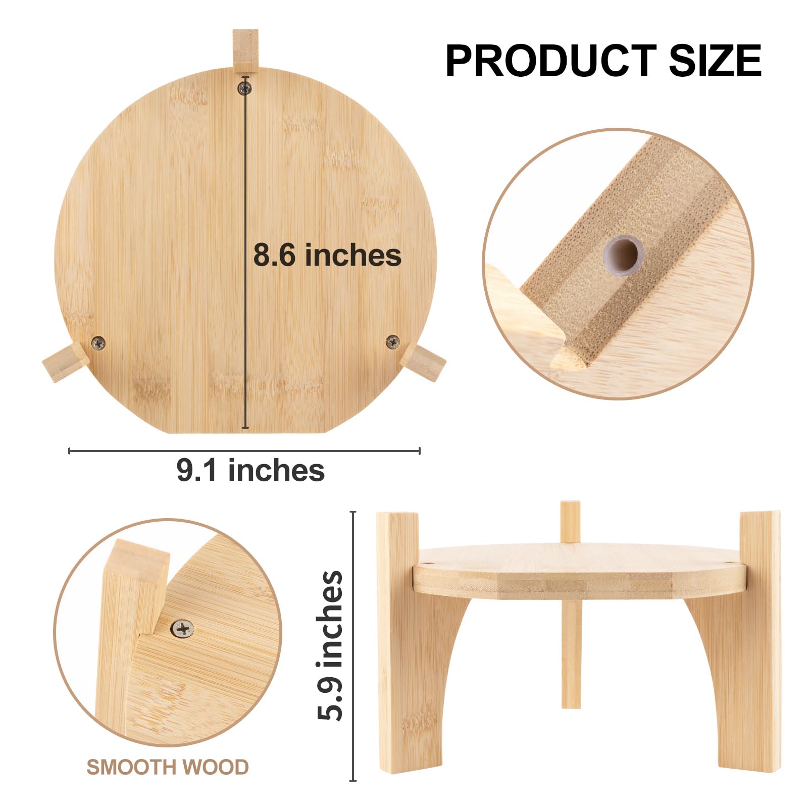 Ruizhihu Beverage Dispenser Stand Round Glass ๐ช๐ฎ๐๐ฒ๐ฟ ๐๐ถ๐๐ฝ๐ฒ๐ป๐๐ฒ๐ฟ ๐ฆ๐๐ฎ๐ป๐ฑ Bamboo Wood Drink Dispenser Stand Fits 6-8 Inches Diameter of Drink Stand Beverage Dispenser Stand Only