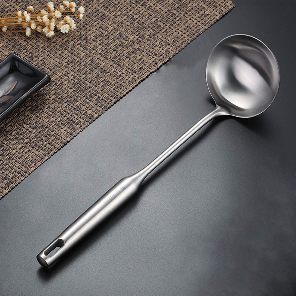 TBWHL Metal Soup Ladle 304 Stainless Steel Gravy Sauce Ladle with Long Handle for Kitchen 13.4"