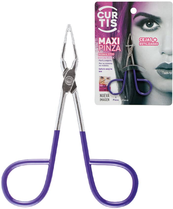 PROFESSIONAL Salon TWEEZERS with Easy Scissor Handle, The BEST PRECISION EYEBROW TWEEZERS Men/Women; PORTABLE Beauty tool for facial Hair, Ingrown Hair, Blackhead; Purple MADE IN MEXICO (UPDATED)