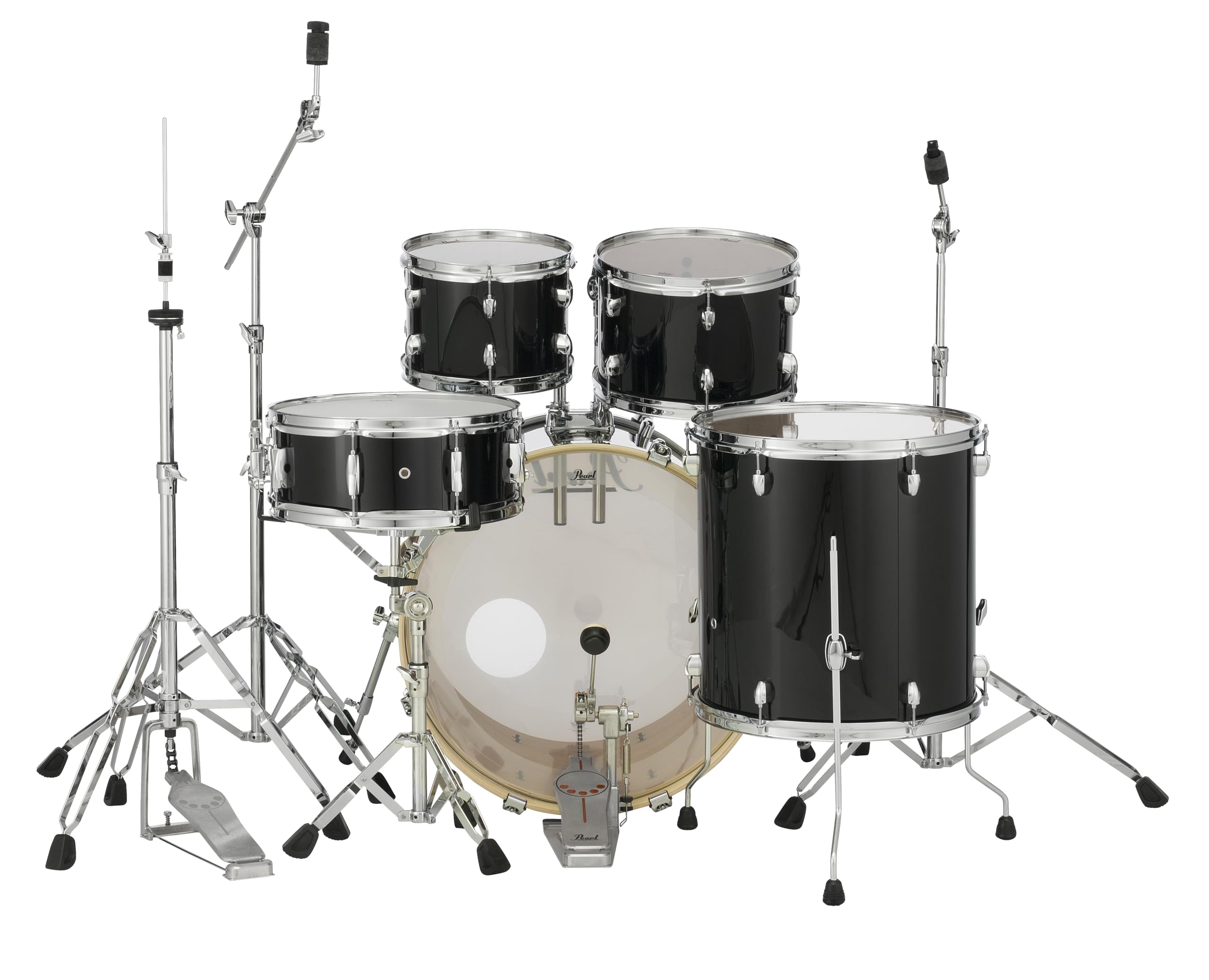 Pearl EXX725S/C 5-Piece Export New Fusion Drum Set with Hardware - Jet Black