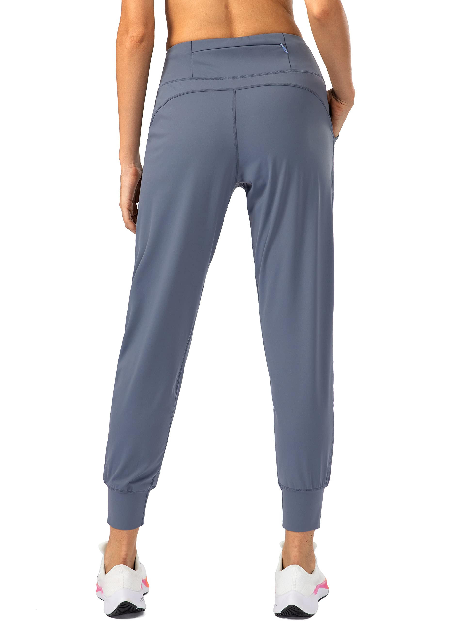 Soothfeel Women's Joggers with Zipper Pockets High Waisted Athletic Workout Yoga Pants Joggers for Women Regular (Dusty Blue, Small)