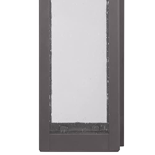 Progress Lighting Boxwood Collection 1-Light Clear Seeded Glass Craftsman Outdoor Medium Wall Lantern Light Antique Bronze , 14.13x7.63x7.63