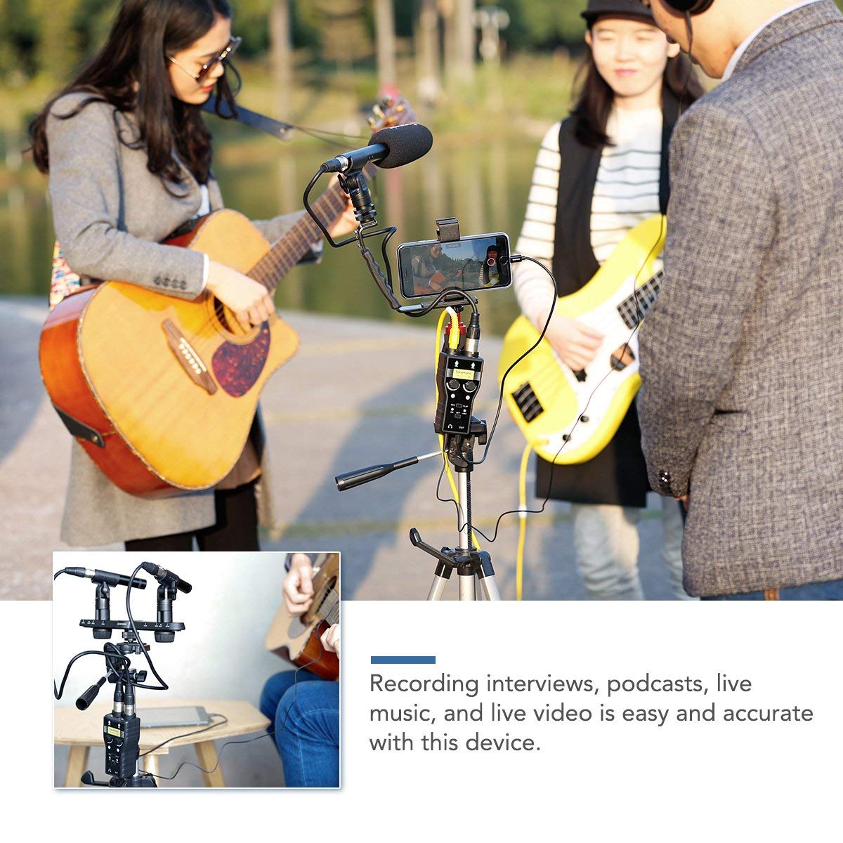 Saramonic SmartRig+ DI 2-Channel XLR & 6.3mm Guitar Audio Interface Microphone with iOS Connector Compatible with iPhone 13 12 11 X, iPad, iPod, iOS Smartphone