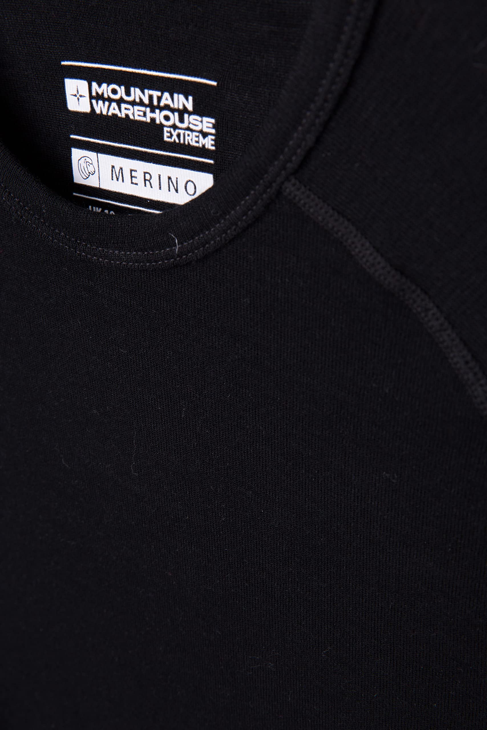 Mountain Warehouse Merino Womens Top - Ladies Thermal Baselayer Black 2
