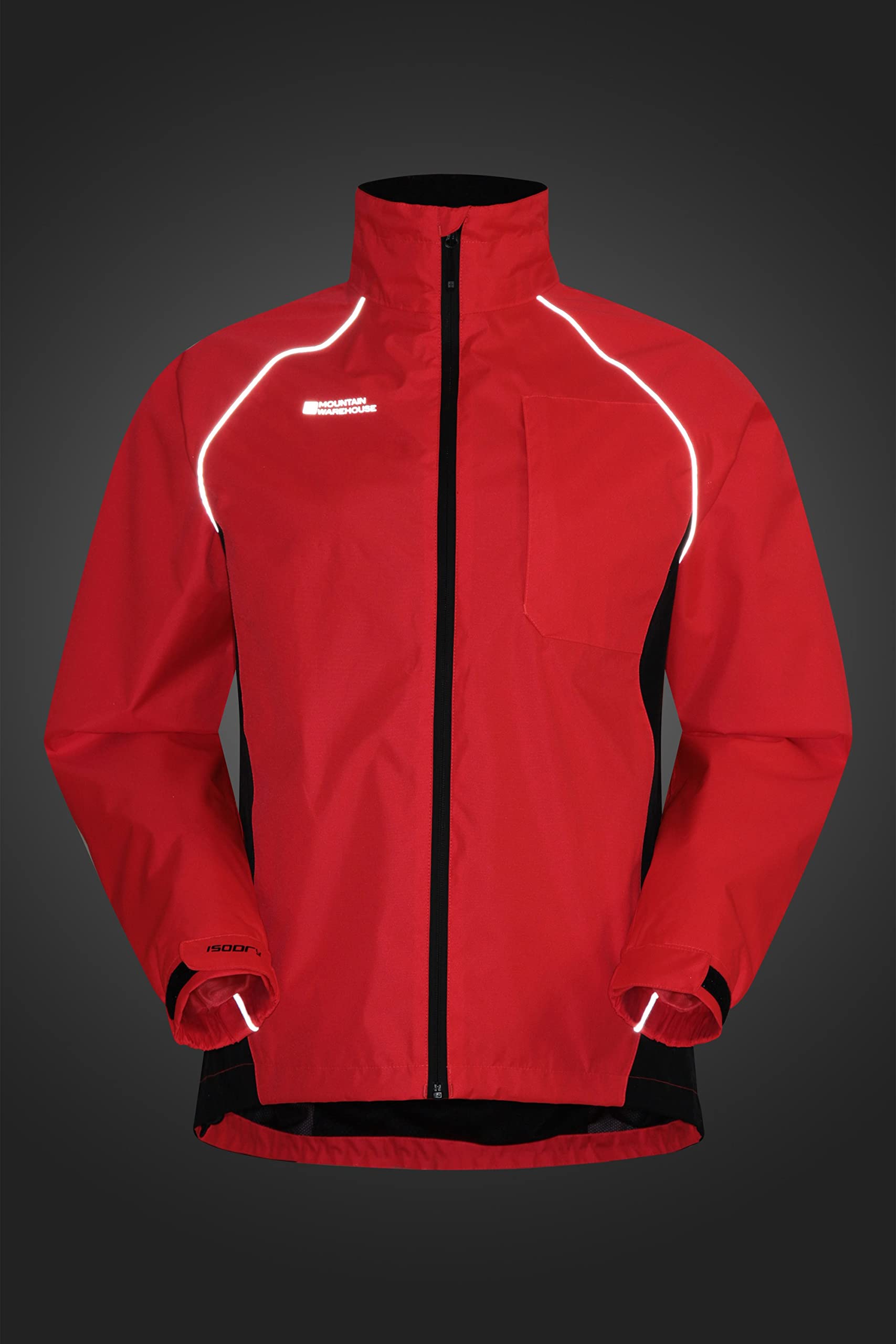 Mountain Warehouse Adrenaline Mens Waterproof Cycling Jacket - IsoDry Red Small