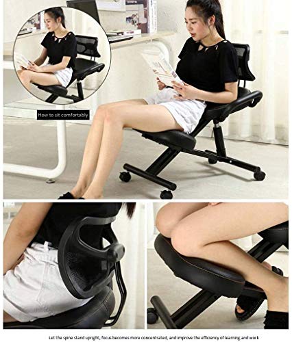 RZiioo Ergonomic Kneeling Chair with Back Support, Adjustable Stool for Home and Office with Angled Seat for Better Posture,Purple,1