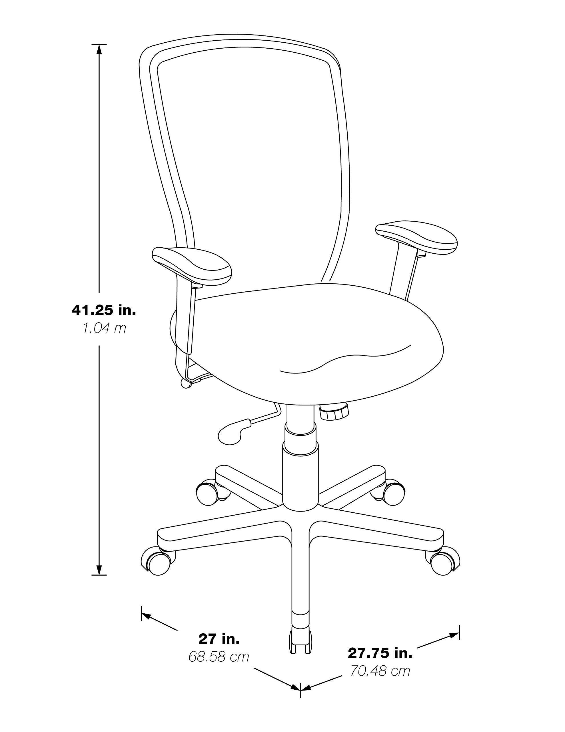 Office Star ProGrid High Back Manager's with Adjustable Seat Height, 2-to-1 Synchro Tilt Control and Seat Slider, Steel Gray Fabric