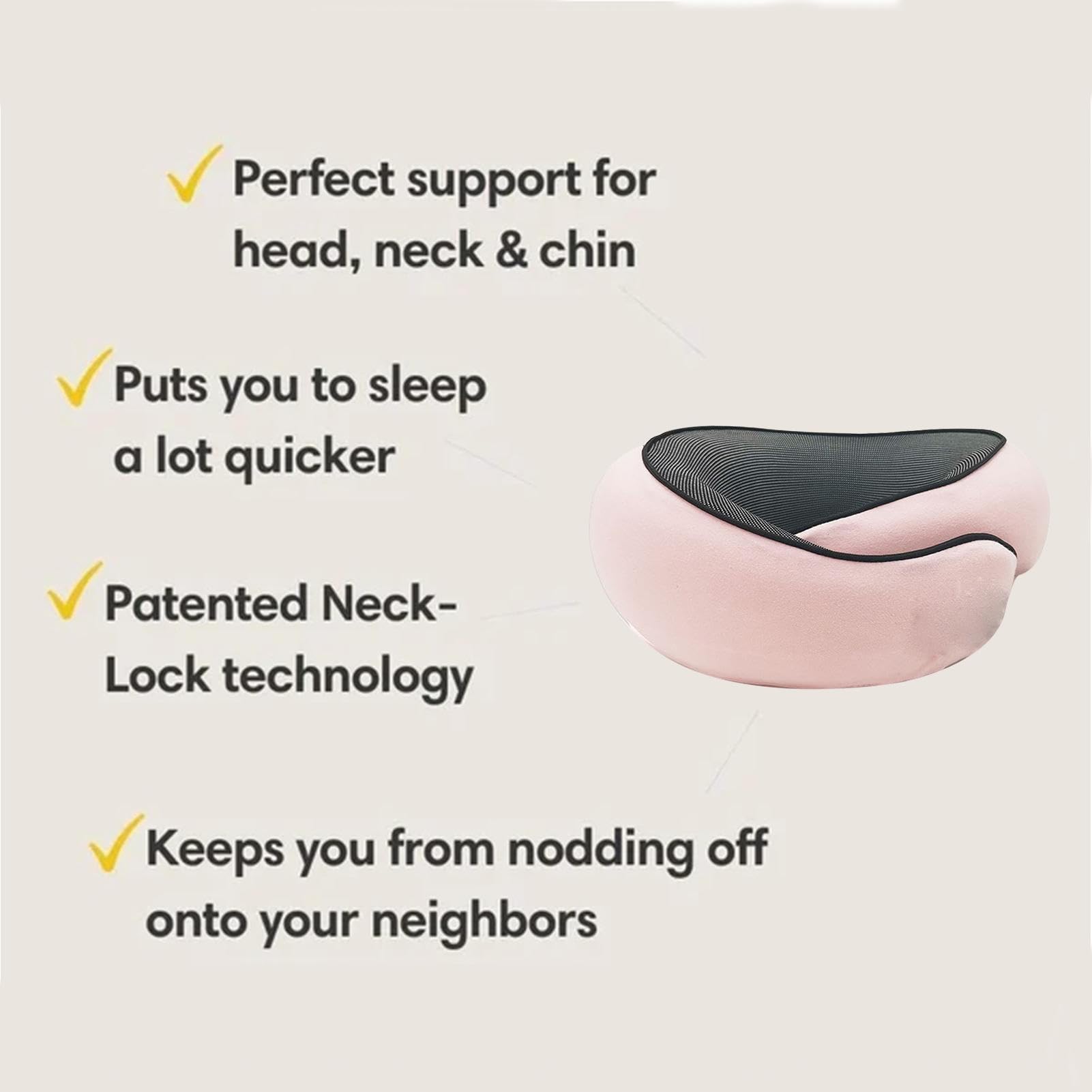 RIYES Travel Neck Pillow, Soft Memory Foam Neck Pillow for Adults, Memory Foam Neck Support Pillow, Comfortable Head Cushion Support Neck Pillow Accessories for Sleep Rest Airplane