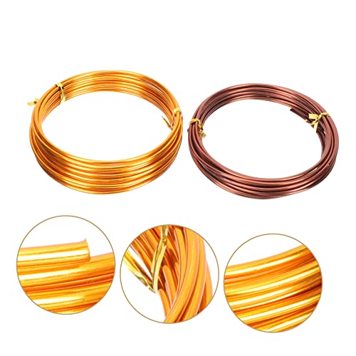 YARNOW 4pcs Practical Model Gardening Starter Brown Wire Golden Craft Climbing Making Holding Aluminum Sculpting Modelling Training Mm Plant Garden Bonsai Bike Tree Fence Wires Skeleton