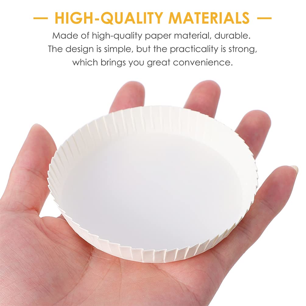 YARNOW Paper Mug Covers Cups with Lids 100Pcs Disposable Paper Cup Cover White Paper Drink Cup Lids Round Paper Coffee Cup Covers for Hotel Cafe Bar 7.5CM Ice Cream Cups with Lids Ice Cream Cups