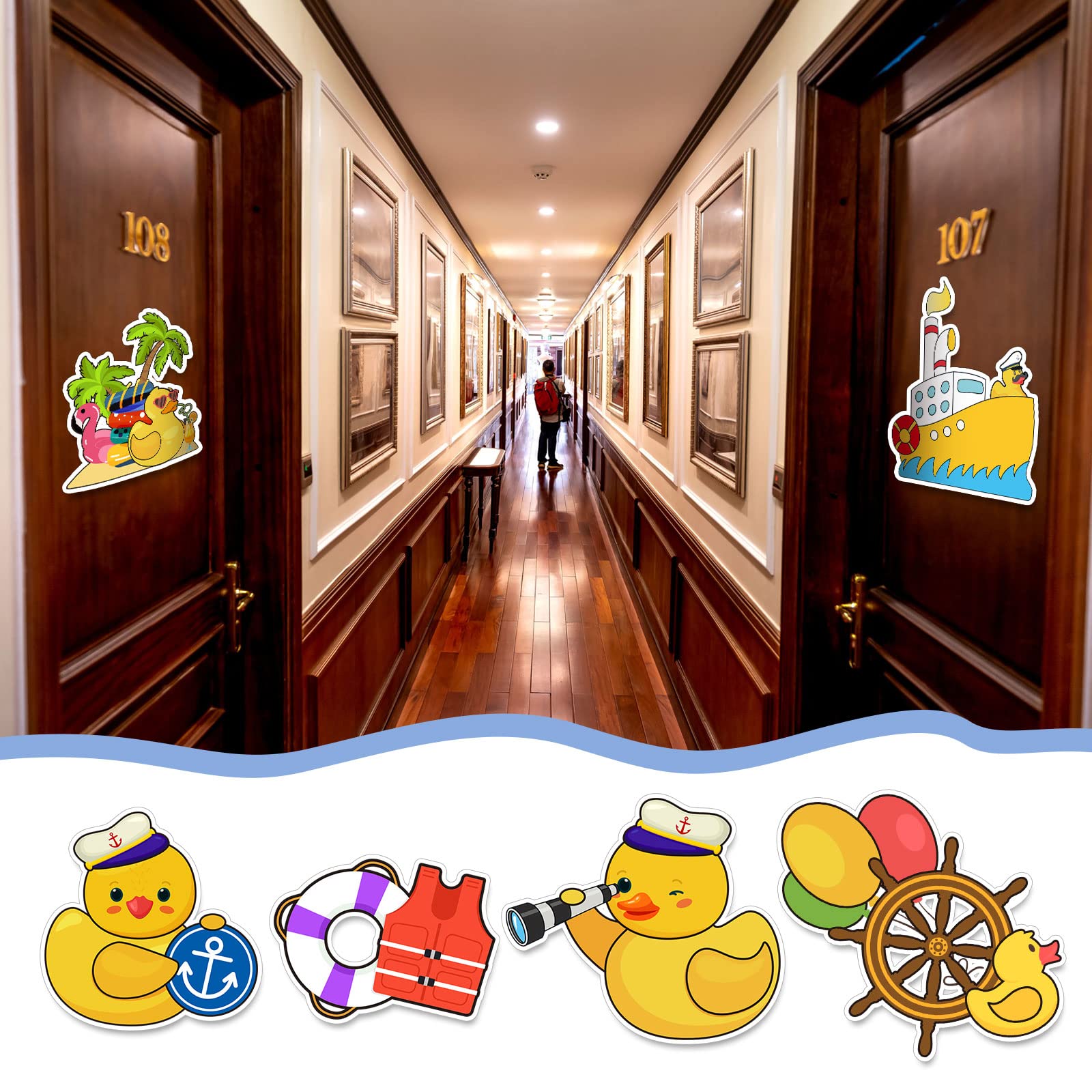 Xuhal 12 Pieces Duck Cruise Door Decorations Funny Cruise Door Magnets Duck Fridge Magnet Reusable Duck Magnetic Stickers Decals for Ship Refrigerator Stateroom Carnival Car Birthday Kitchen Decor