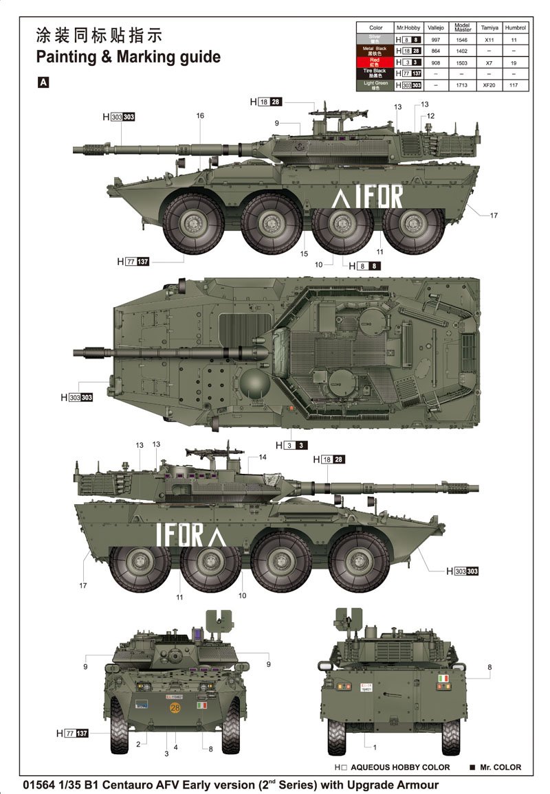 Trumpeter 1/35 Italian B1 Centauro 2nd Series Tank Destroyer Early Version with Upgrade Armor