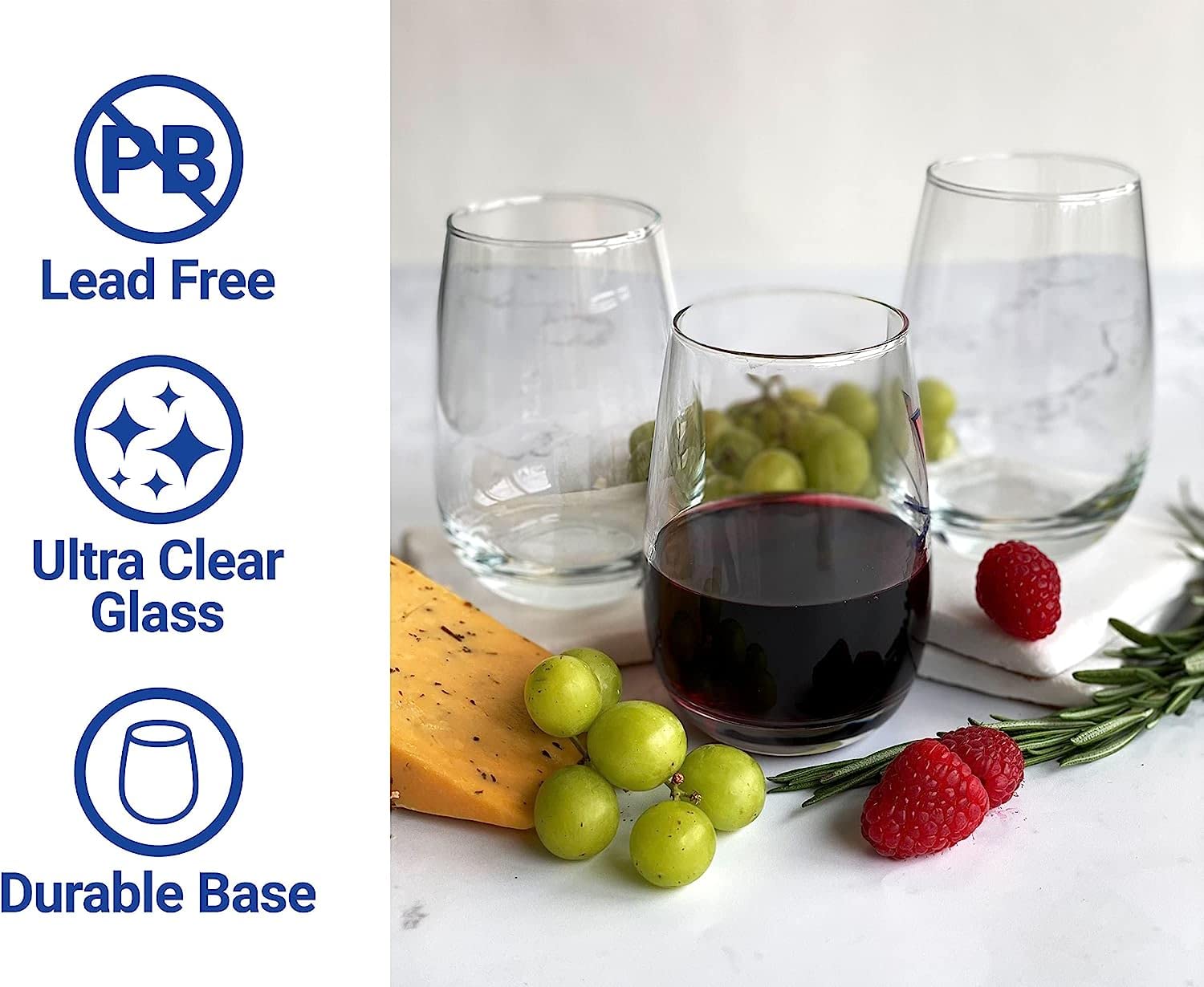 R and R Imports Tybee Island Georgia Souvenir 9 Ounce Laser Engraved Stemless Wine Glass Nautical Designs 4-Pack