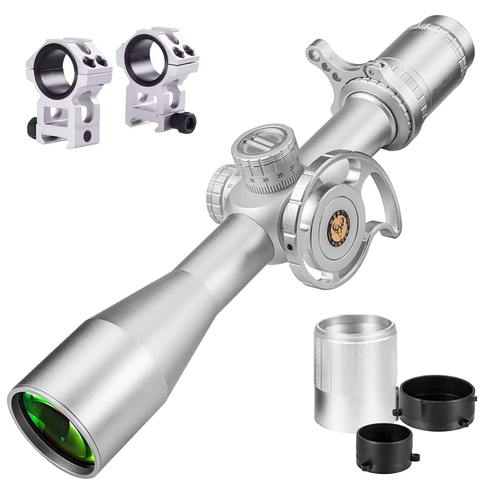 WestHunter Optics HD-N 4-16x44 FFP Scope, 30 mm Tube First Focal Plane Etched Glass Reticle 1/4 MOA Precision Shooting Scopes | Picatinny Kit B