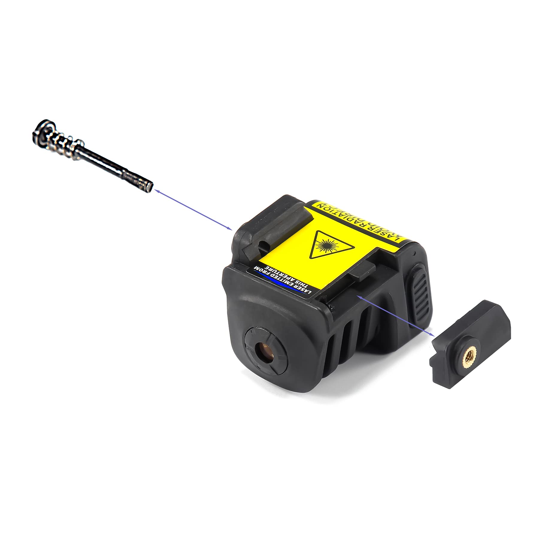 YIELDEDLAND Compact Handgun Blue Laser Sight with Picatinny Rail Mount, USB Rechargeable Battery with 5mW Output, Last Longer for Tactical Uses