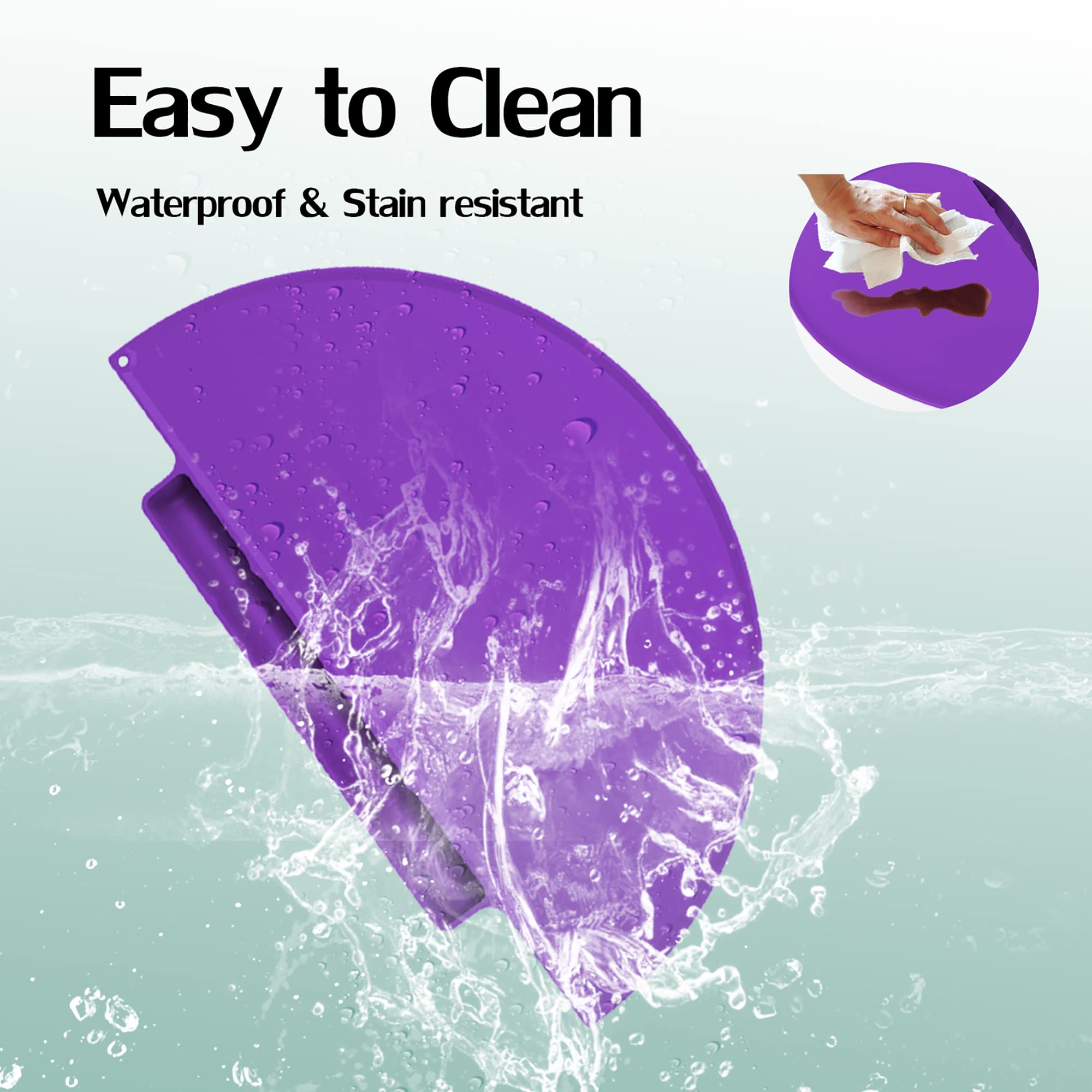 Silicone Baby Placemats, Food Catching Placemats for Kids Baby Toddlers, Toddler Placemat for Dining Table,2Pack,Blue/Purple