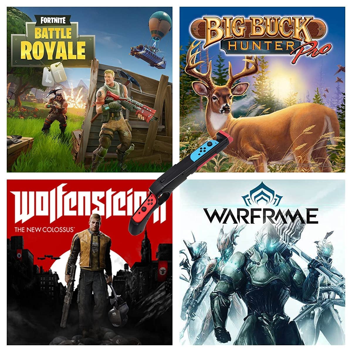 Shooting Game Gun Hand Grip Accessories for Nintendo Switch Hunting Game, Doom Eternal, Splatoon 2, Apex, Fortnite, Sniper Elite 3 Ultimate Edition, Resident Evil, Overwatch, Warframe